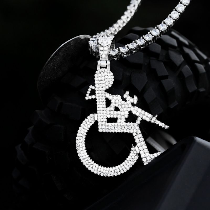 Iced Out Strapped Crip Pendant in White Gold – KO's Blue Store LLC