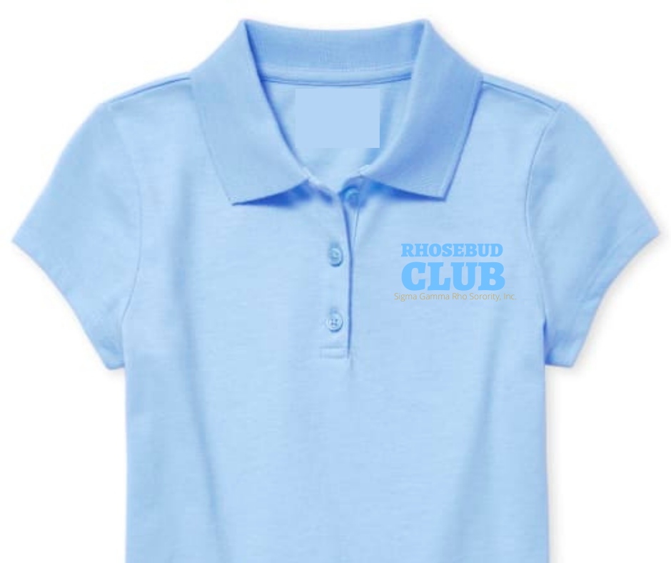 Sigma Gamma Rho Rhosebud Club Youth Polo - Light Blue – KO's Blue Store LLC